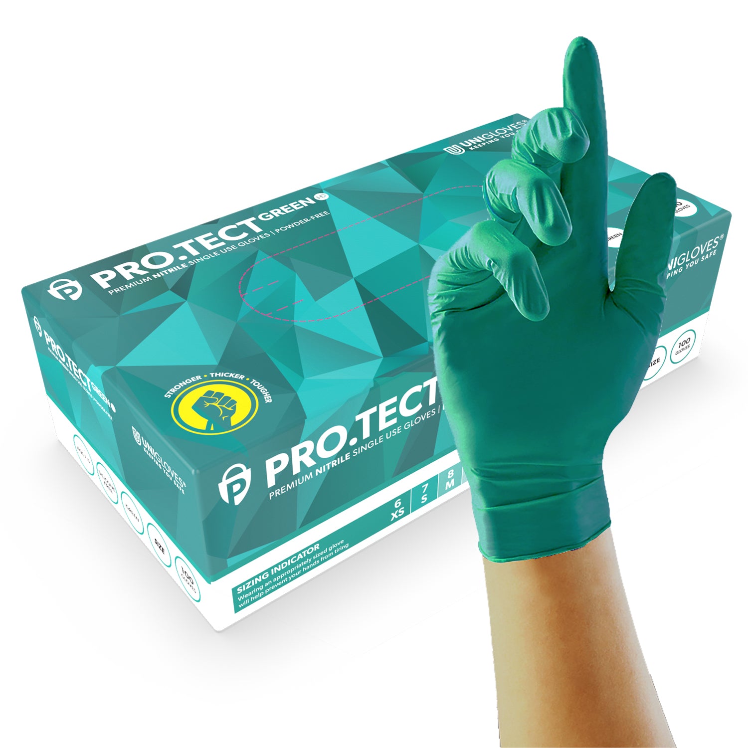 Latex Gloves Large UNIGLOVES PRO.TECT Black Diamond HD – Box Of 100 ...