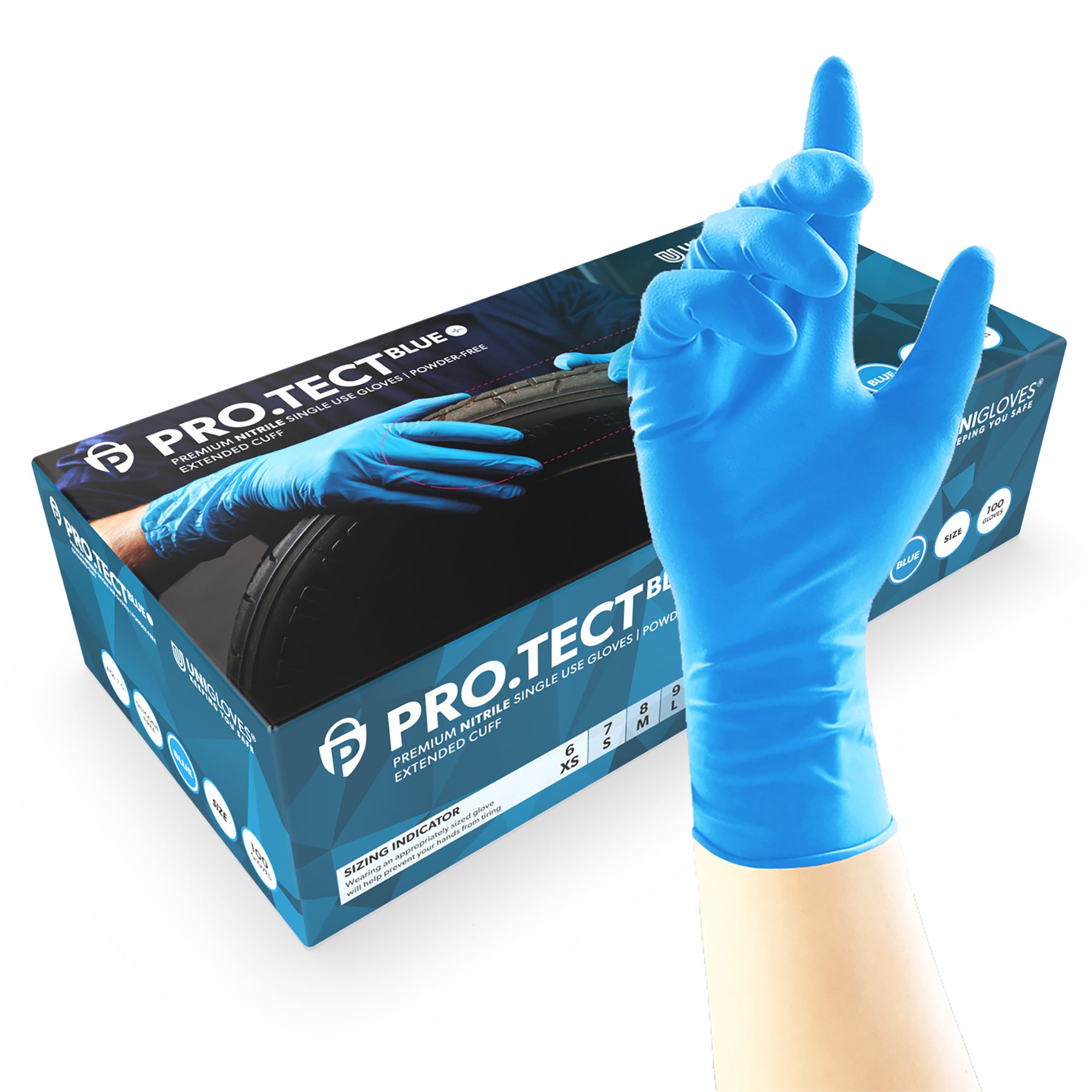 Latex Gloves Large UNIGLOVES PRO.TECT Black Diamond HD – Box Of 100 ...